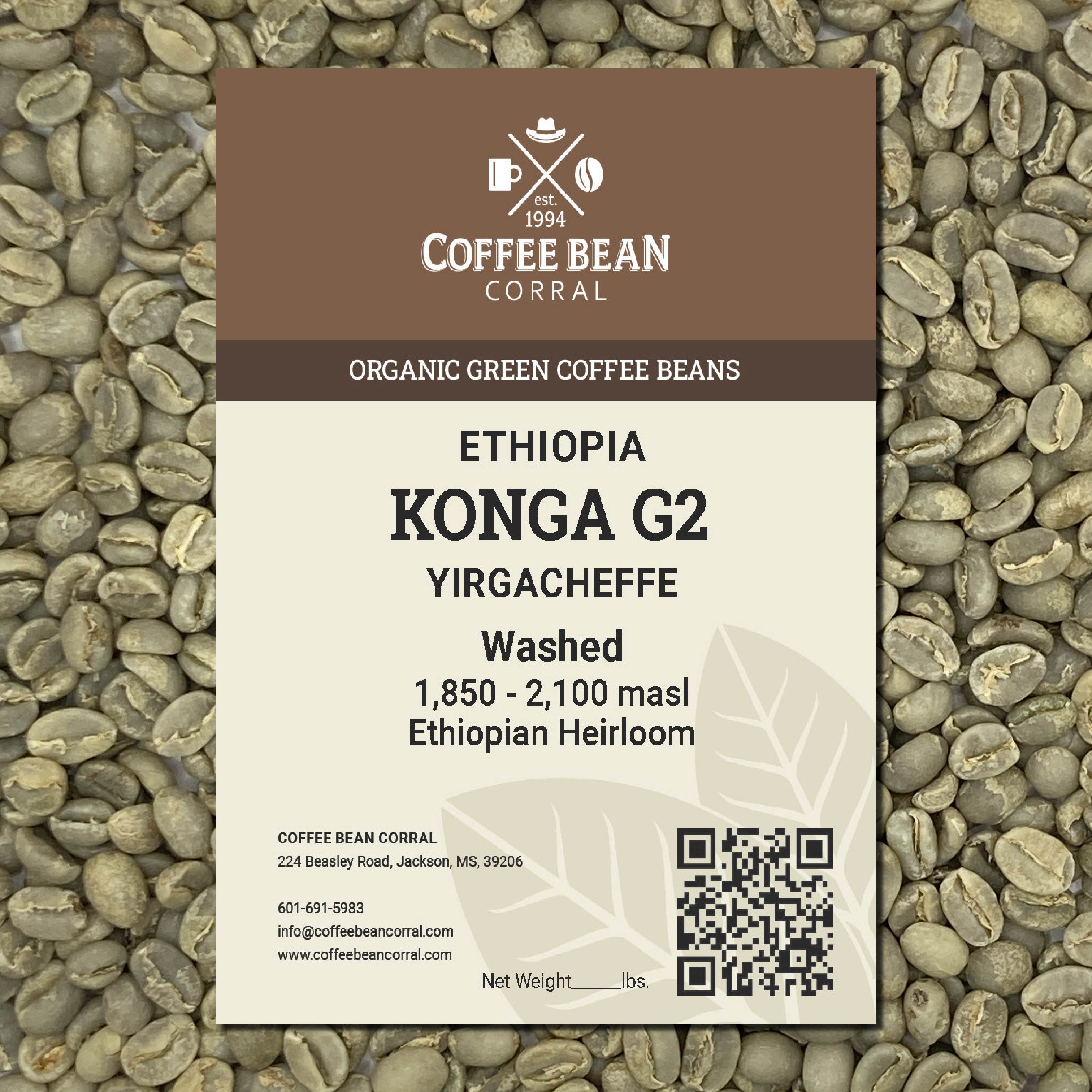 Ethiopia: Organic Konga G2, Yirgacheffe - Coffee Bean Corral